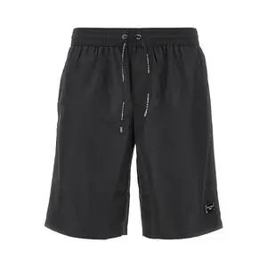 Dolce & Gabbana Swimshorts With Logo Plate - Black