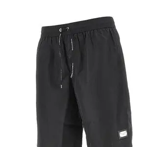 Dolce & Gabbana Swimshorts With Logo Plate - Black