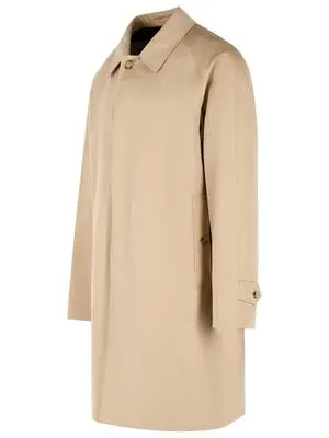 Burberry Camden' Midi' Beige Cotton Trench Coat