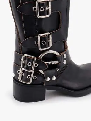 Miu Miu Leather Boots - Multicolor