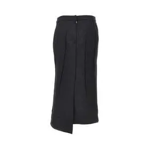 Victoria Beckham Pressed Flannel Midi Skirt - Gray
