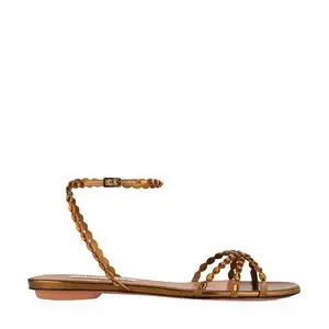 AQUAZZURA Love Struck Flat Sandals - Gold