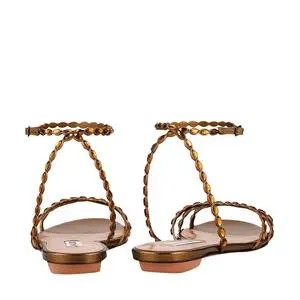 AQUAZZURA Love Struck Flat Sandals - Gold