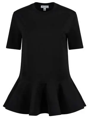 Alaïa Cotton Jersey Crinoline T-shirt - Black
