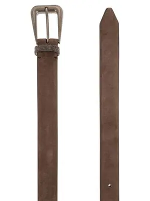 Brunello Cucinelli Suede Calfskin Belt