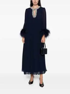 SELF-PORTRAIT Long Pleated Dress