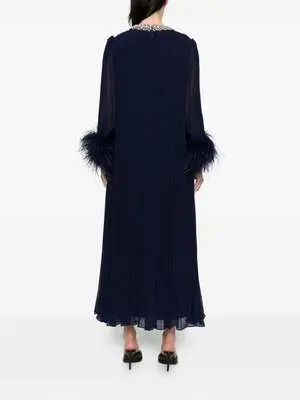 SELF-PORTRAIT Long Pleated Dress