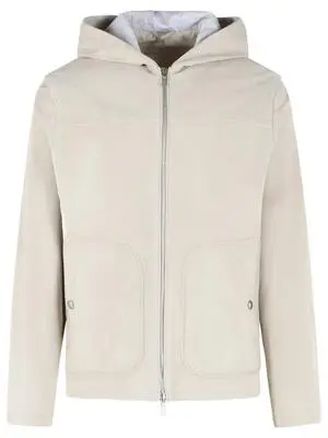 Eleventy Sheepskin Hooded Jacket - Cream