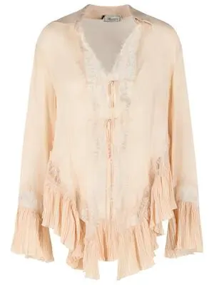 Blumarine Amberlight Viscose Shirt - Cream