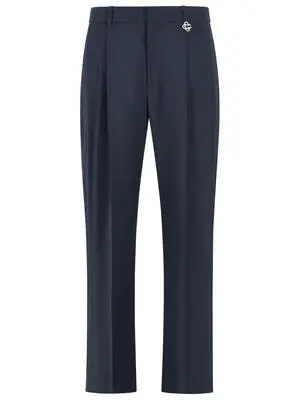 Casablanca Pleated' Wool Pants - Blue