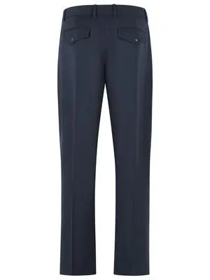 Casablanca Pleated Wool Twill Trousers - Blue