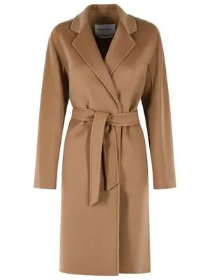 Max Mara Aceri' Camel Cashmere Wrap Coat - Brown