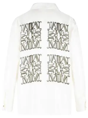 Max Mara Filtro' White And Silk Shirt - Green