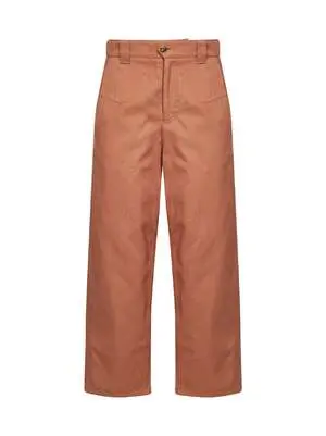 Chloé Blushy Pink Cotton Canvas Barrel Trousers - Multicolor