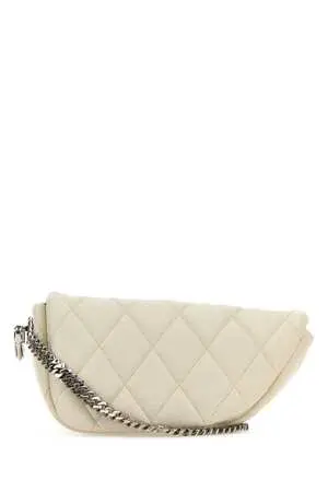 Burberry Leather Shield Lock Shoulder Bag - White
