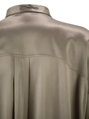 Brunello Cucinelli Stretch Silk Satin Shirt - Green