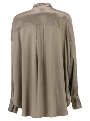 Brunello Cucinelli Stretch Silk Satin Shirt