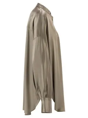 Brunello Cucinelli Stretch Silk Satin Shirt