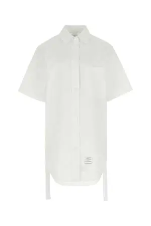 Thom Browne Cotton Shirt Mini Dress - White
