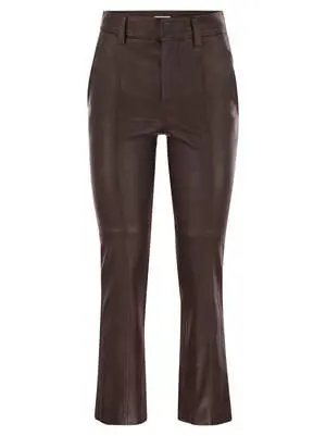 Brunello Cucinelli Stretch Nappa Leather Square Cigarette Trousers With Jewellery - Multicolor