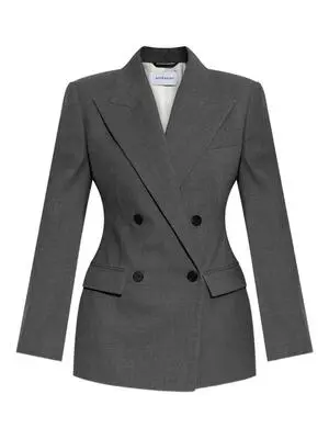 Givenchy Double-breasted Wool Structured Jacket - Gray
