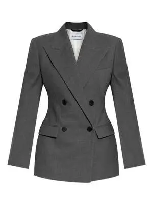 Givenchy Double-breasted Wool Structured Jacket - Gray