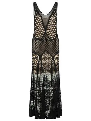 Blumarine Geometric Lace Long Dress