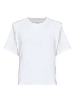 Isabel Marant Étoile Marant White Cotton Jersey Zelitos T-shirt With Shoulder Pads - Multicolor