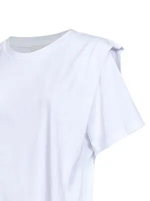 Isabel Marant Étoile Marant White Cotton Jersey Zelitos T-shirt With Shoulder Pads - Multicolor