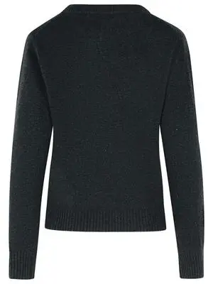 GANNI Wool Blend Graphic Sweater - Gray