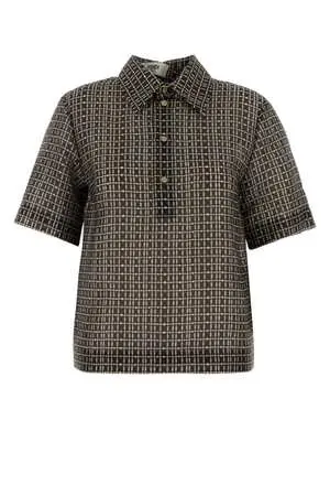 Fendi Printed Silk Blend Polo Shirt - Multicolor