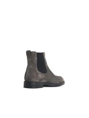 TOD'S Chelsea' Grey Suede Leather Ankle Boots