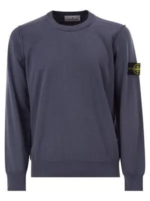 Stone Island Crew Neck Jumper With Small Lapel - Multicolor