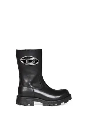 DIESEL® Black D-hammer Cut-out Biker Boots - Multicolor