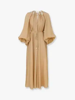 Zimmermann Mahon Long Silk Dress - Gold