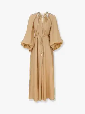 Zimmermann Mahon Long Silk Dress - Gold