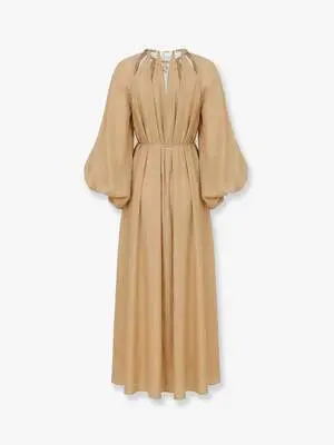 Zimmermann Mahon Long Silk Dress - Gold