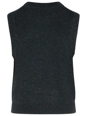 GANNI Wool Blend Vest - Black