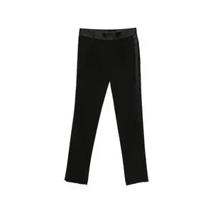 Giorgio Armani Tailored Satin-trim Trousers - Black