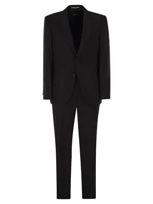BOSS Regular Fit Suit In Wool And Elastane Blend - Black