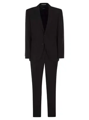 BOSS Regular Fit Suit In Wool And Elastane Blend - Black