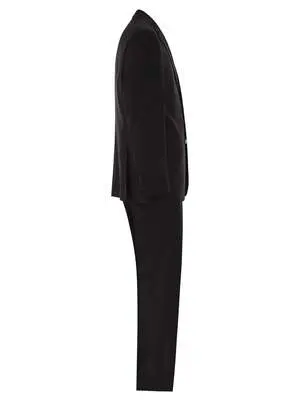 BOSS Regular Fit Suit In Wool And Elastane Blend - Black
