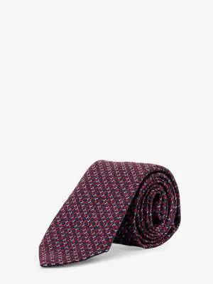 FERRAGAMO Crema Silk Tie With Intreccio Print - Multicolor