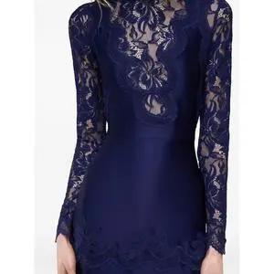Rabanne Floral Lace Dress - Blue