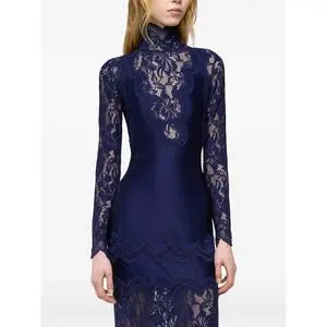 Rabanne Floral Lace Dress - Blue