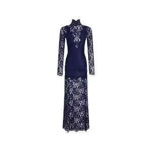 Rabanne Floral Lace Dress - Blue