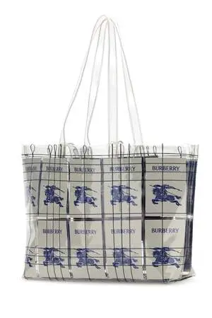 Burberry Embroidered Pvc Shopping Bag