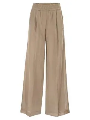 BRUNELLO CUCINELLI Brunello Cucinelli Women Loose Track Trousers In Cotton Organza