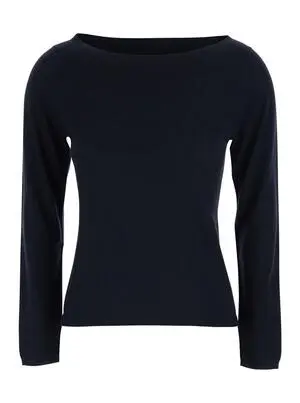 MAX MARA Max Mara Women 'Faretra' Blue Sweater With Boat Neck In Cashmere Woman