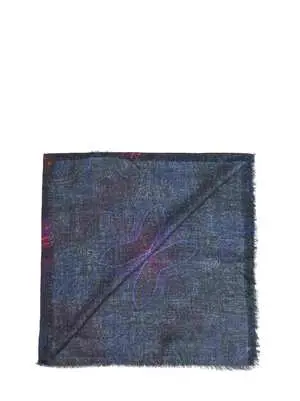 Etro Blue Modal And Cashmere Shawl With Dégradé Pattern - Multicolor